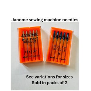 Janome Sewing Machine Needles Assorted Sizes (5 Needles per Pack ...
