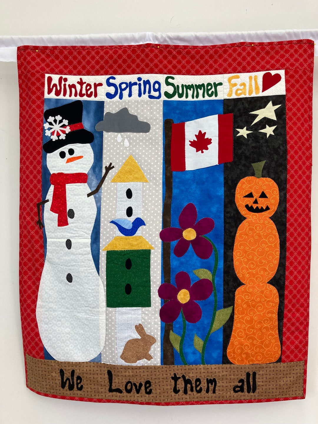 Four Season Wall Hanging Quilted Wall Decor Seasonal Home Accent Indoor ...