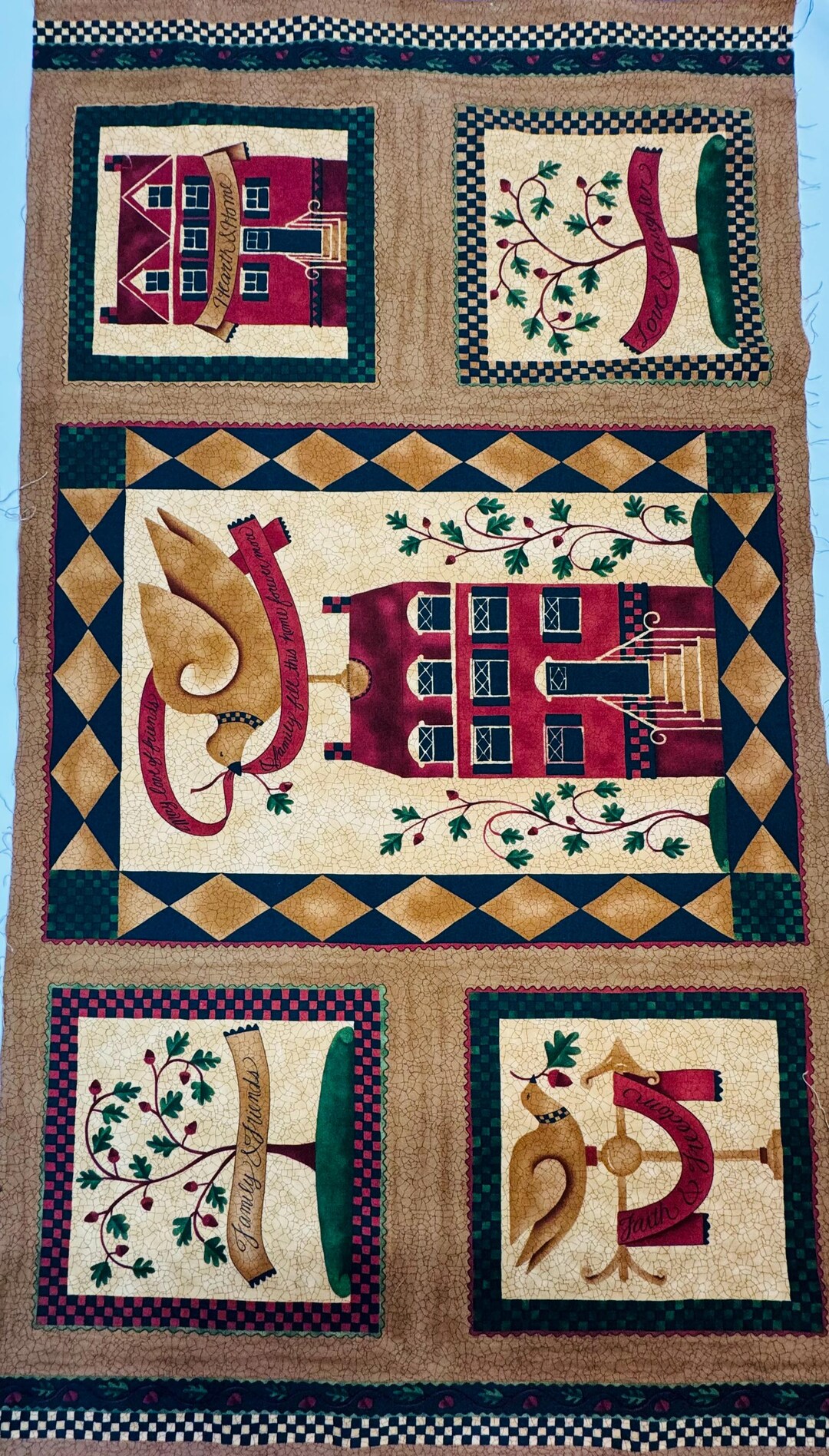 Family & Friends Fabric Panel by Moda, Pre Printed Panel Christmas ...