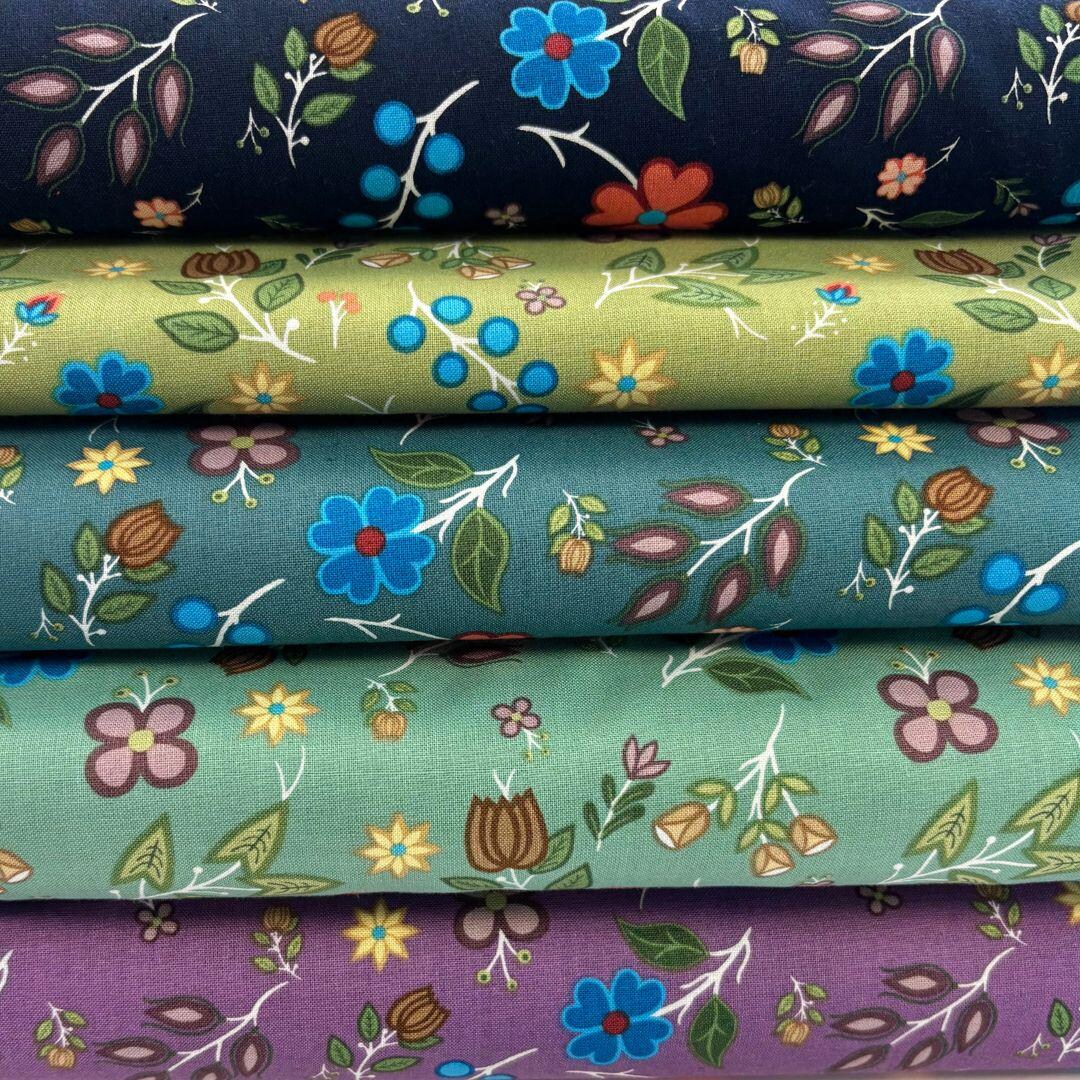 Large Print Native Floral Cotton Quilt Fabric by Shannon Gustafson DIY Sew Ribbon Skirt Quilt ...