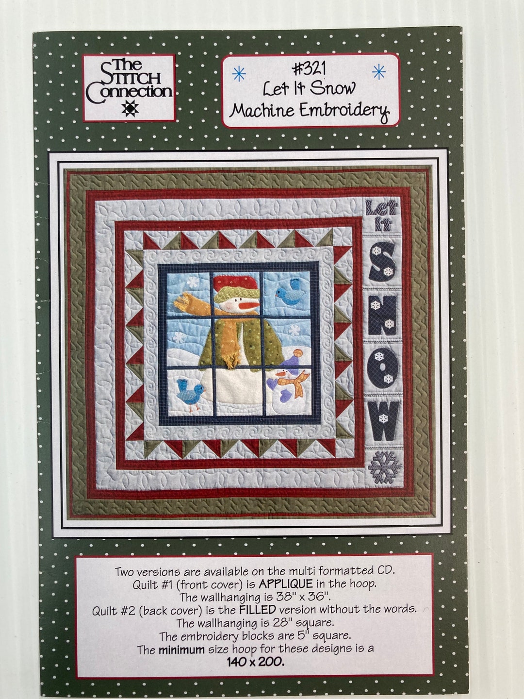 Machine Embroidery the Stitch Connection 321 Let It Snow - Etsy