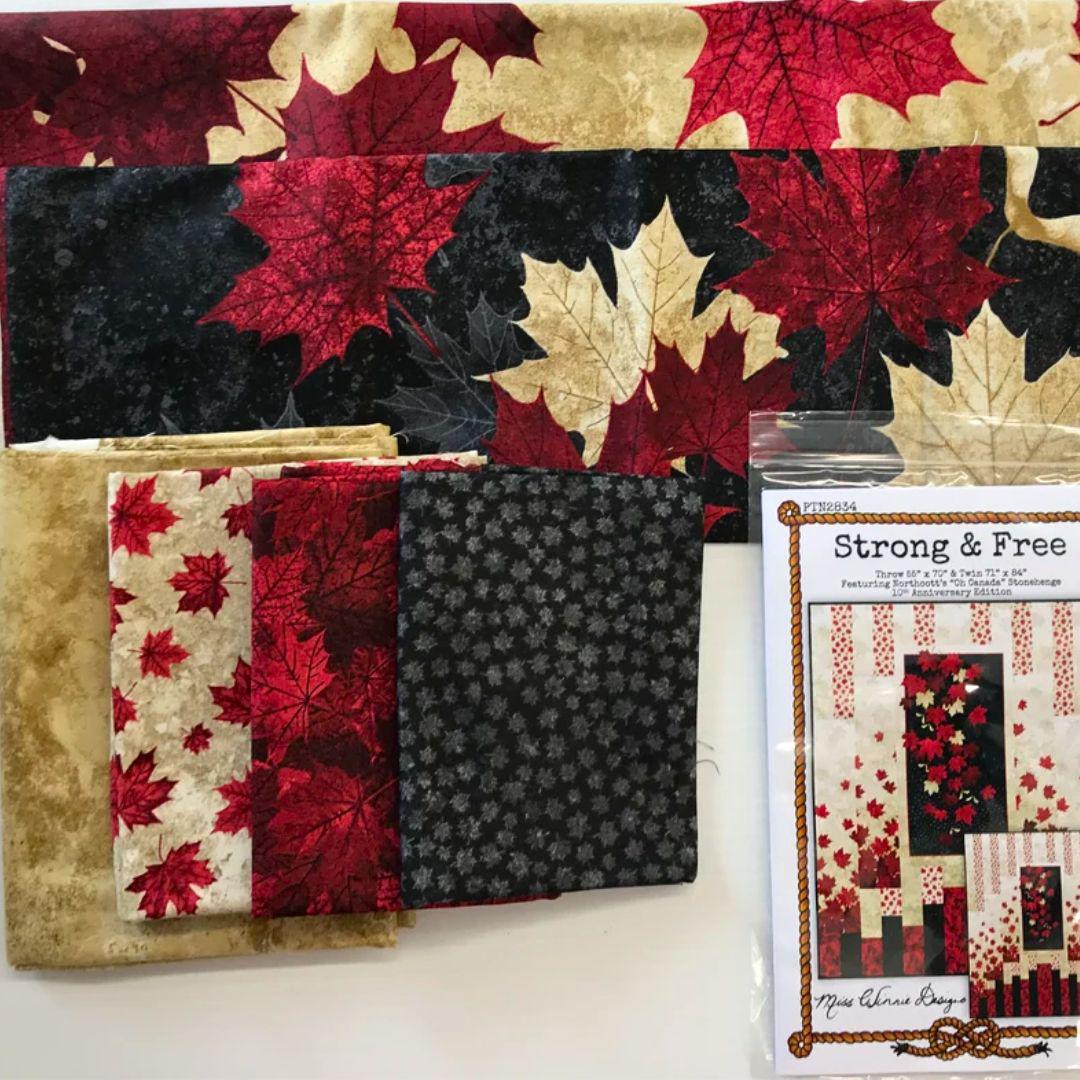 Canadian Quilt Kit Fall Pattern Maple Leaf Throw Twin Size Gift for ...