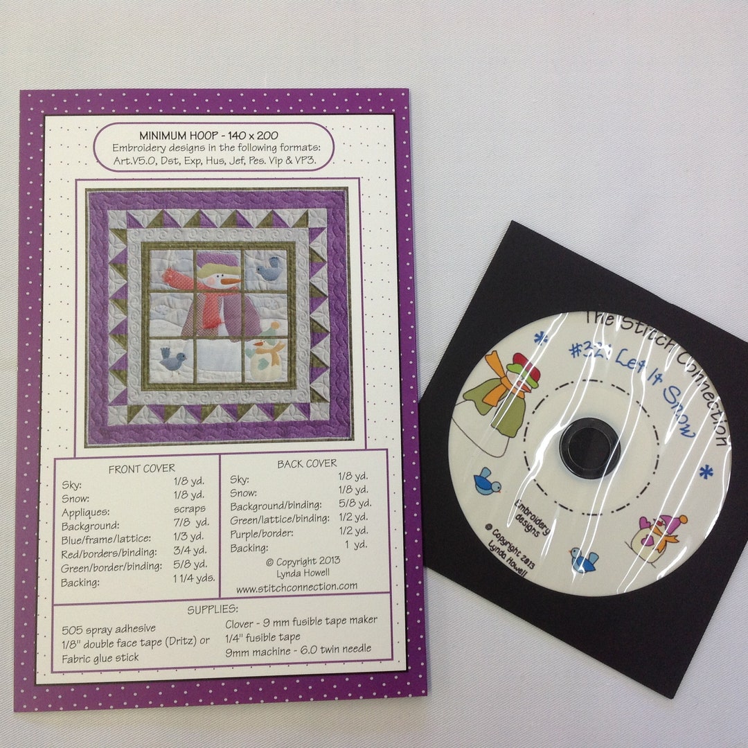 The Stitch Connection 321 Let It Snow Machine Embroidery Cd and Pattern ...