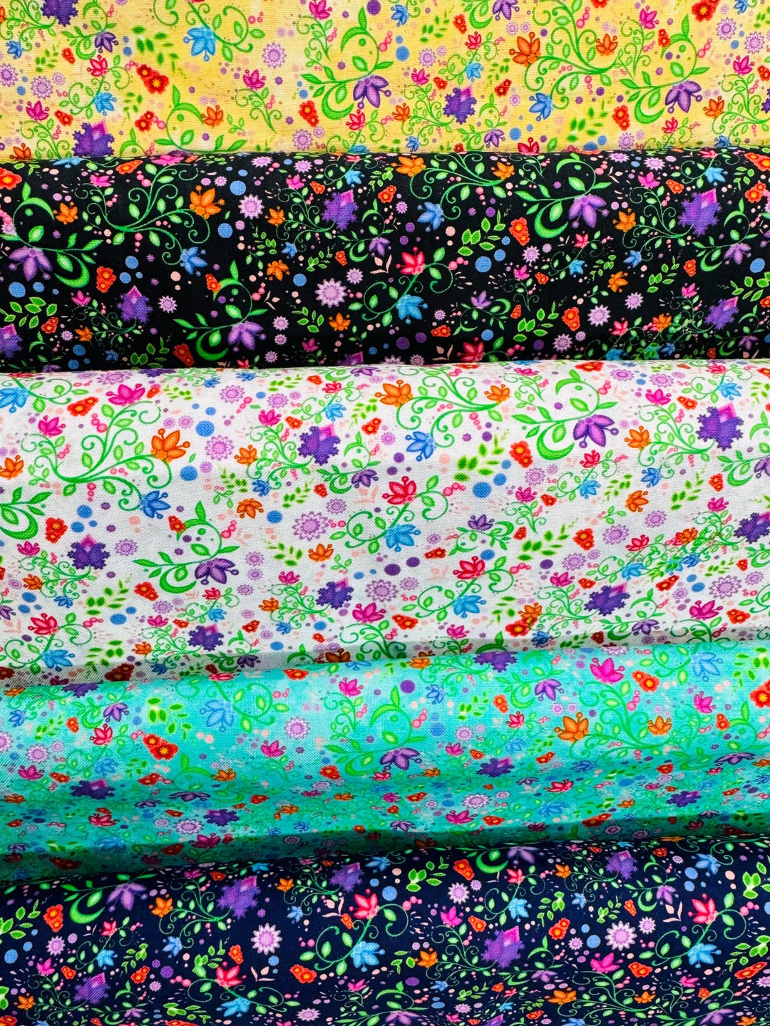Rejuvenation Flowers by Tracey Metallic Cotton Fabric Native Floral Fabric for Ribbon Skirts ...