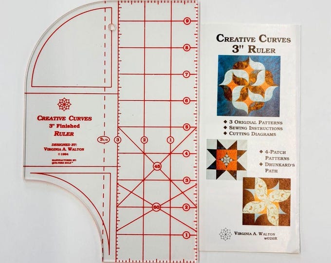 Creative Curves 3 Inch Ruler With Instructions Quilt Ruler Circular ...