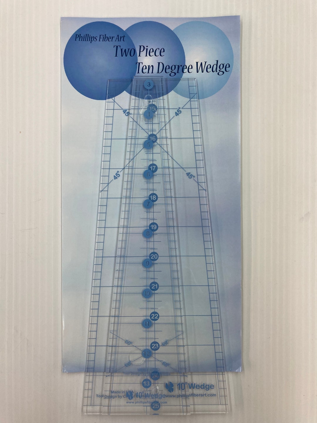 Quilting Ruler 2 Piece Ten Degree Wedge Ruler Phillips Fiber Art ...