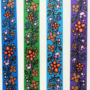 JTF1 Ojibway Florals by Jackie Traverse 1.5" Wide Ribbon Flower Pattern ...