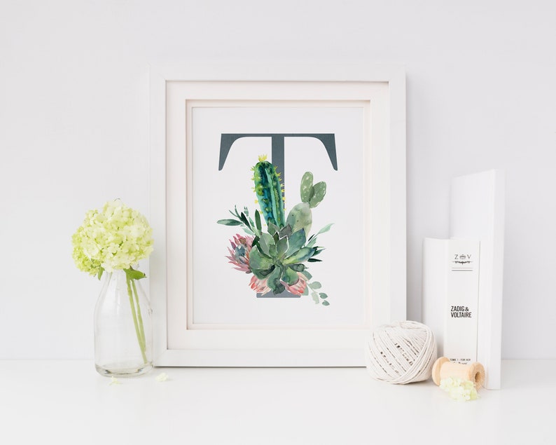 Initial Letter T Personalized Monogram Digital Custom | Etsy