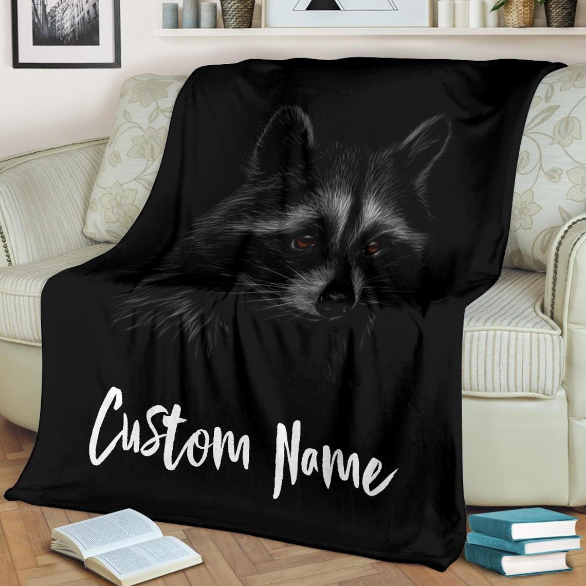 Raccoon Blanket Raccoon Throw Blanket Raccoon Fleece | Etsy