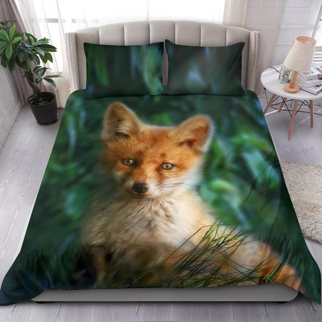 Fox Bedding Set Duvet Cover and Pillow Covers - Etsy