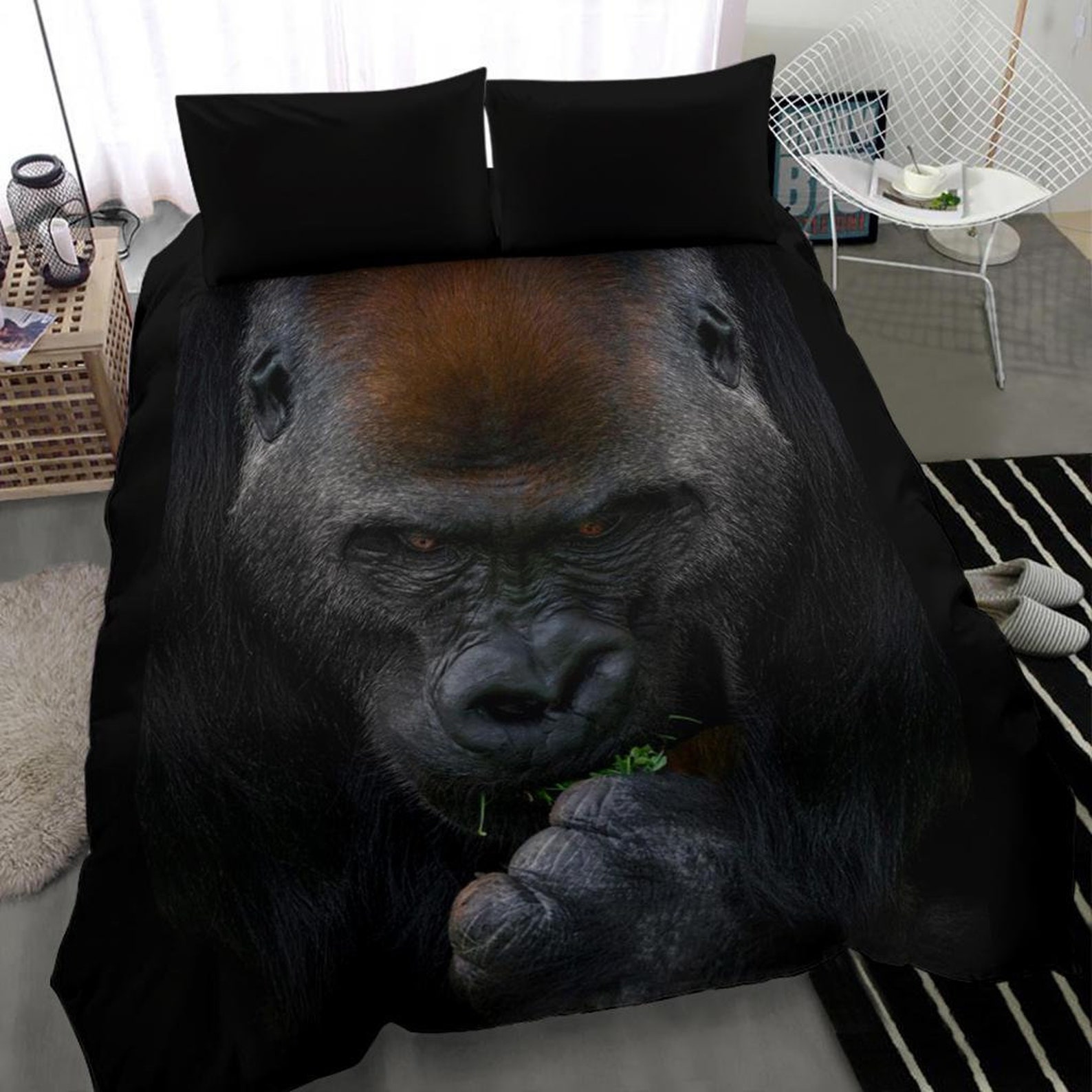 Gorillas Monkey Chimp Bedding Set Bed Cover Duvet Cover | Etsy