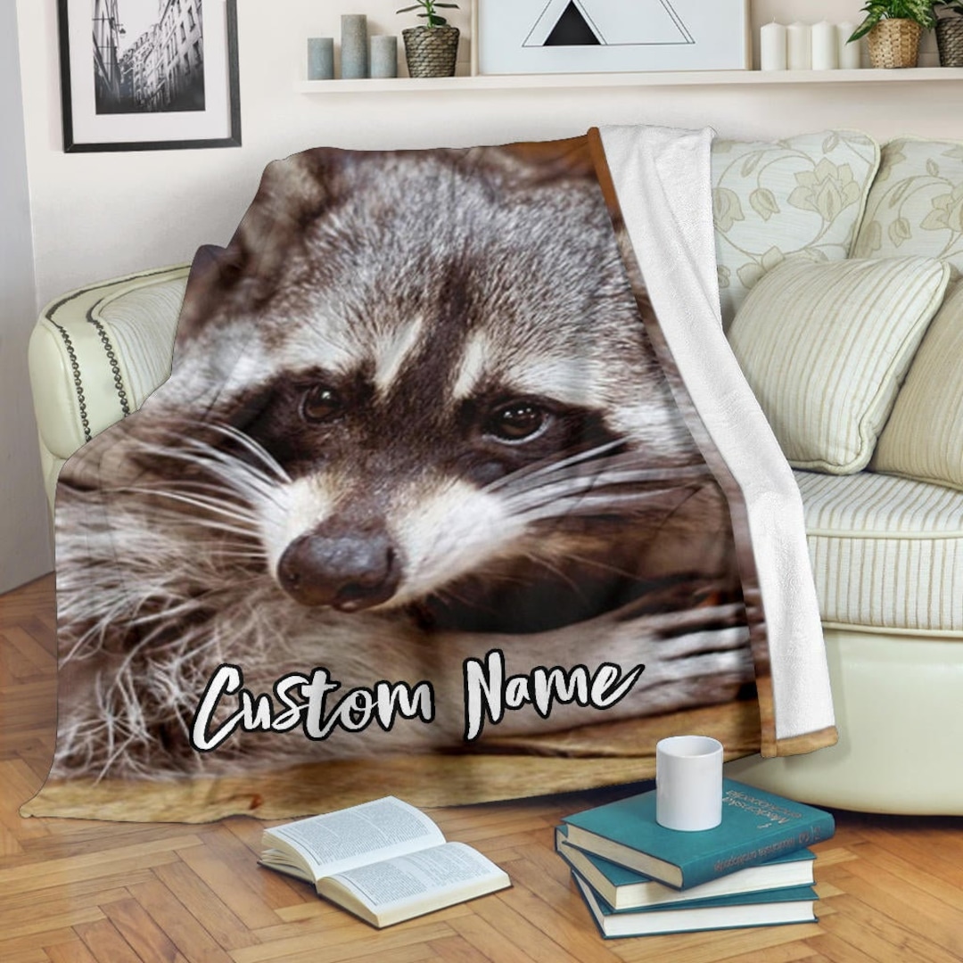 Raccoon Blanket Raccoon Throw Blanket Raccoon Fleece - Etsy