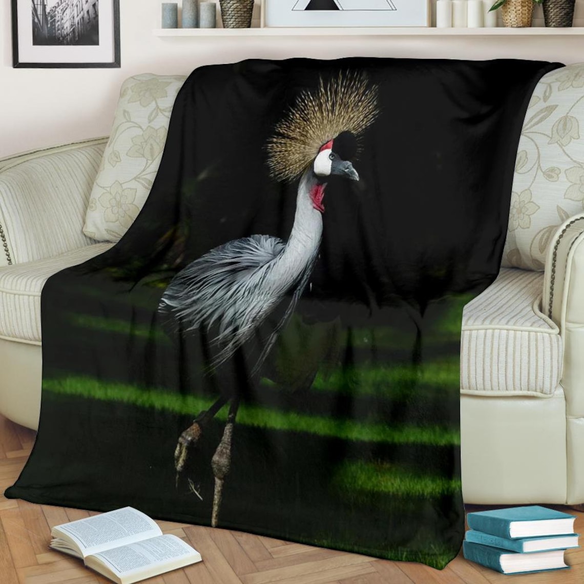 Crane Bird Blanket Crane Bird Throw Blanket Crane Bird Etsy