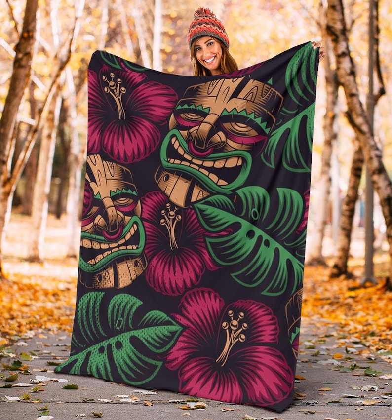 Tiki Mask Blanket Tiki Mask Blanket Tiki Mask Blanket - Etsy