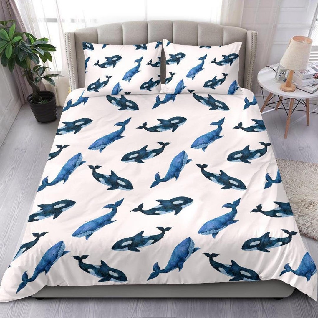 Whale Bedding Set Bed Cover Duvet Cover and Pillow Covers - Etsy
