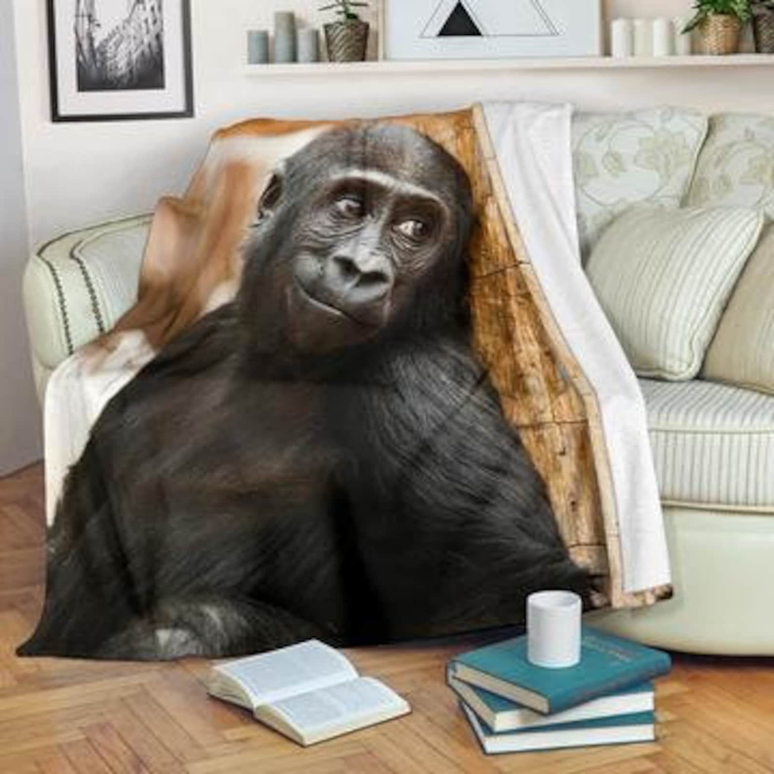 Gorilla Monkey Blanket Gorilla Monkey Throw Blanket - Etsy