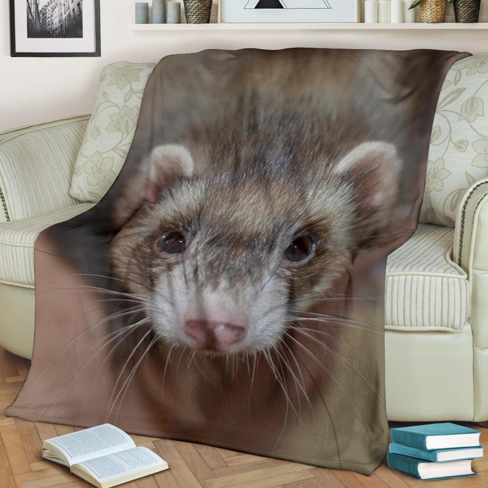 Ferret Blanket Mustela Throw Blanket Ferret Fleece Blanket Etsy