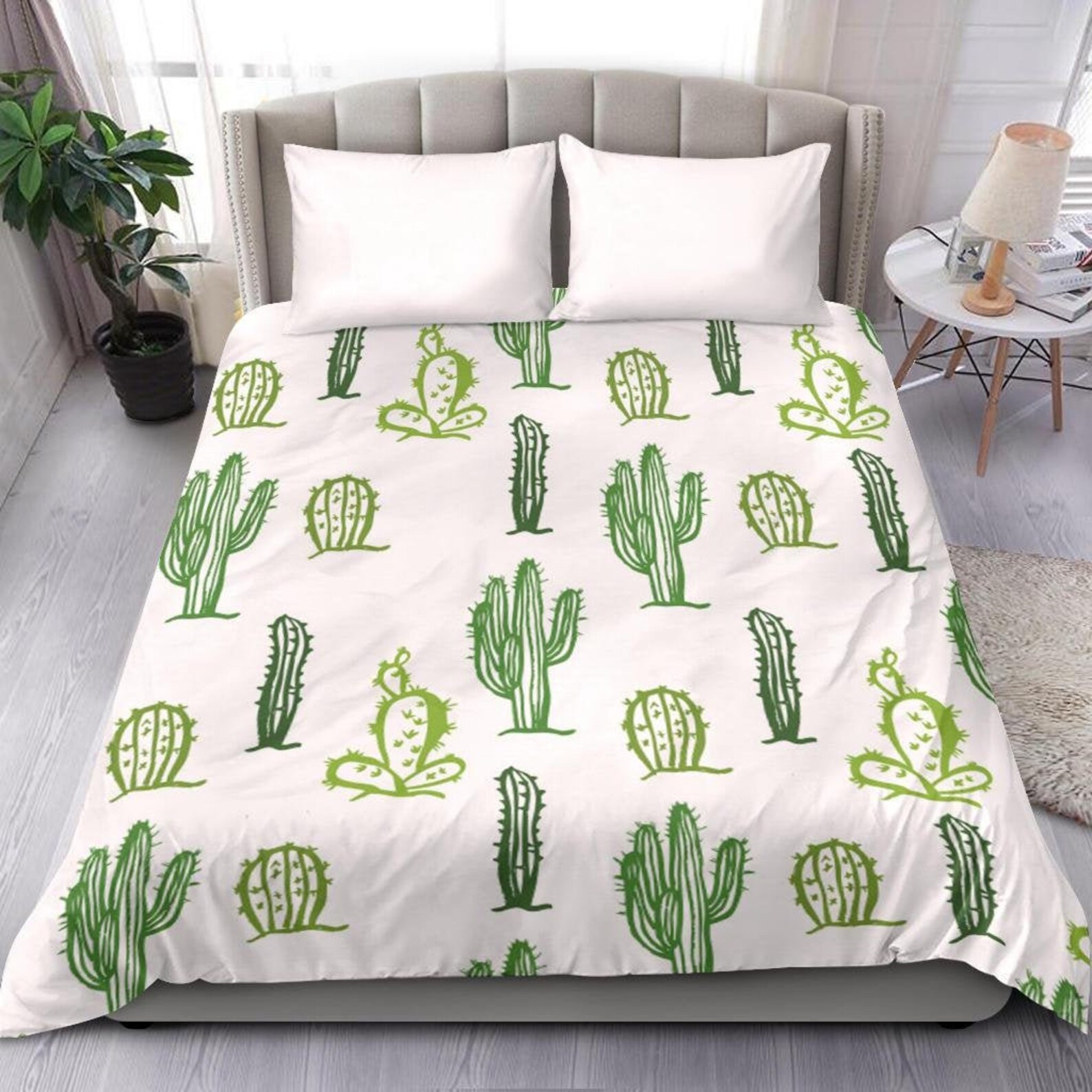 Cactus Plants Bedding Set Bed Cover Duvet Cover and pillow | Etsy
