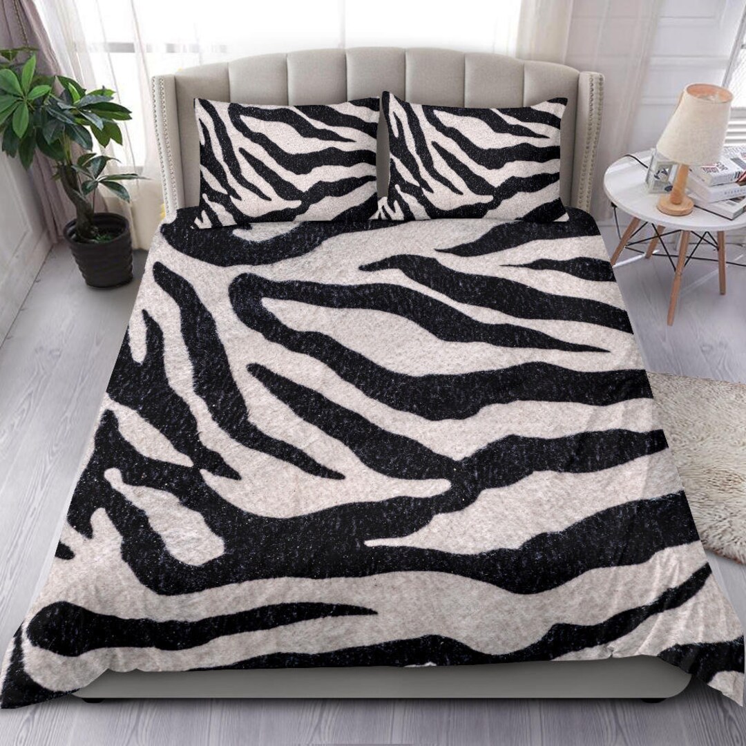 Zebra Bedding Set Duvet Cover and Pillow Covers - Etsy