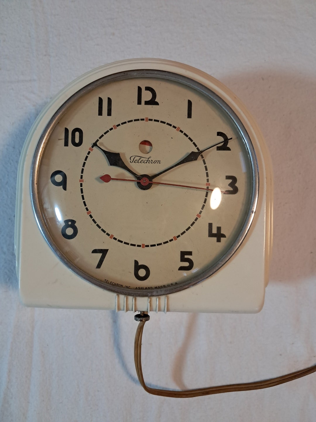 Vintage MCM Retro Telechron Electric Wall Clock Art Deco WORKS - Etsy