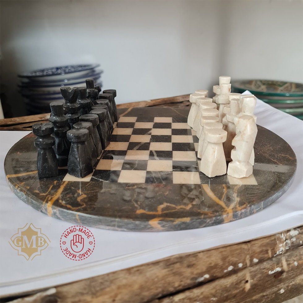 Handmade Marble Rounded Chess Set - for All Occasions Gift - Etsy