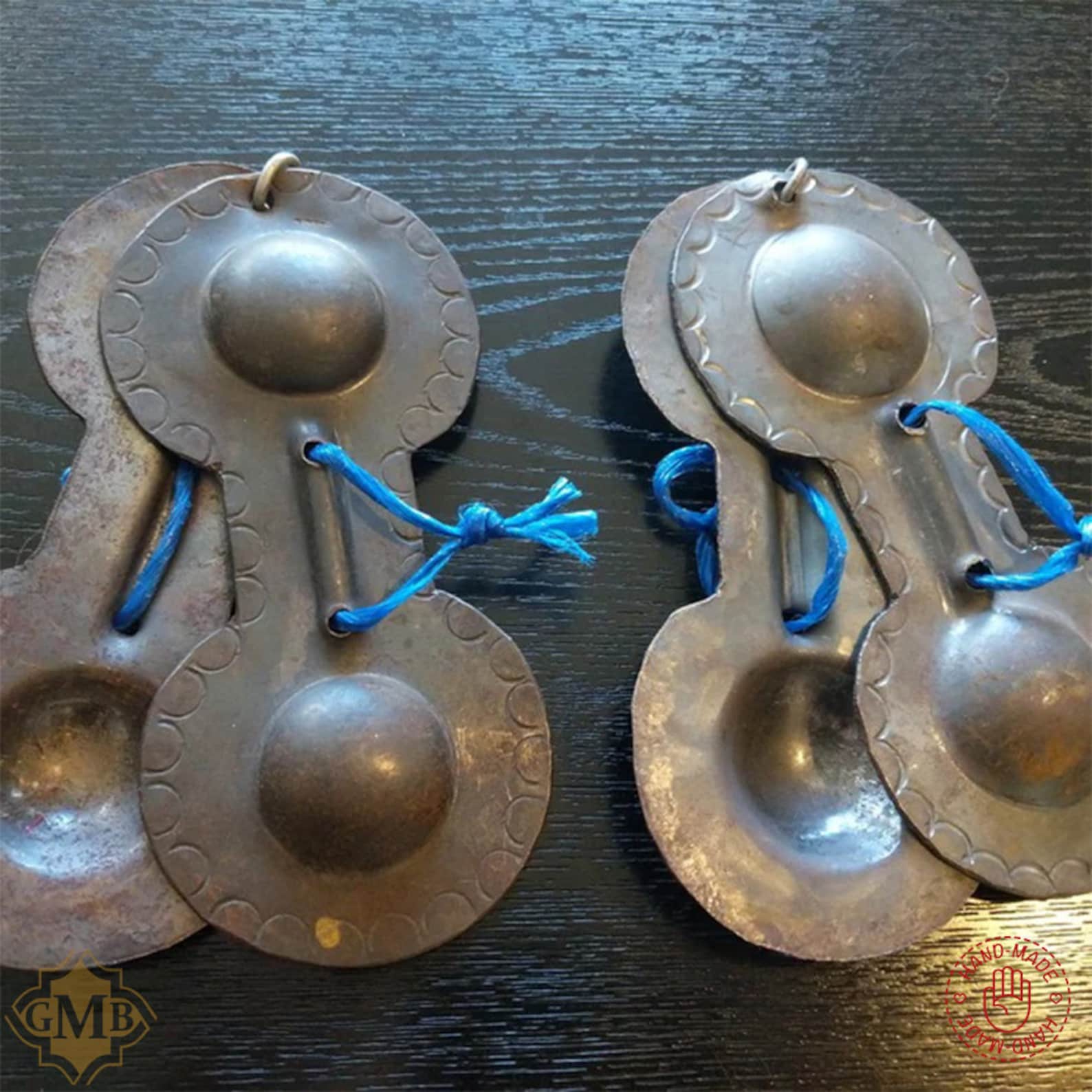2 Pair Moroccan Gnawa Instrument Handmade Iron Castanets Qraqeb - 3 ...