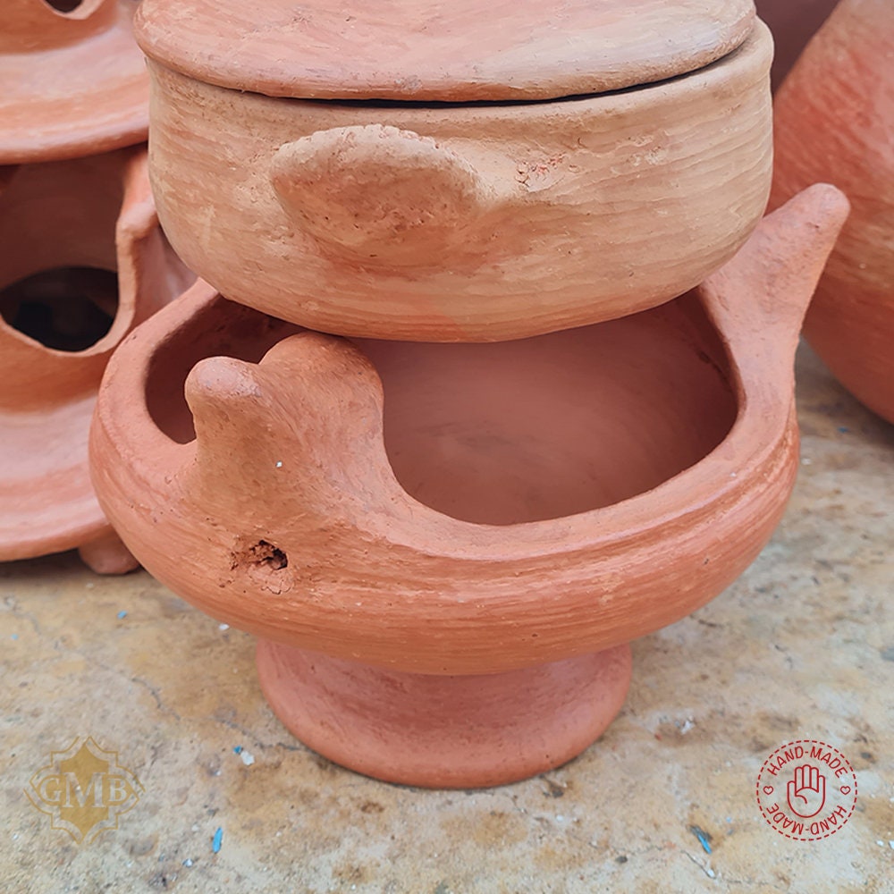 Moroccan Clay Barbecue Majmar for Tajine Hand Crafted Portable Grill ...