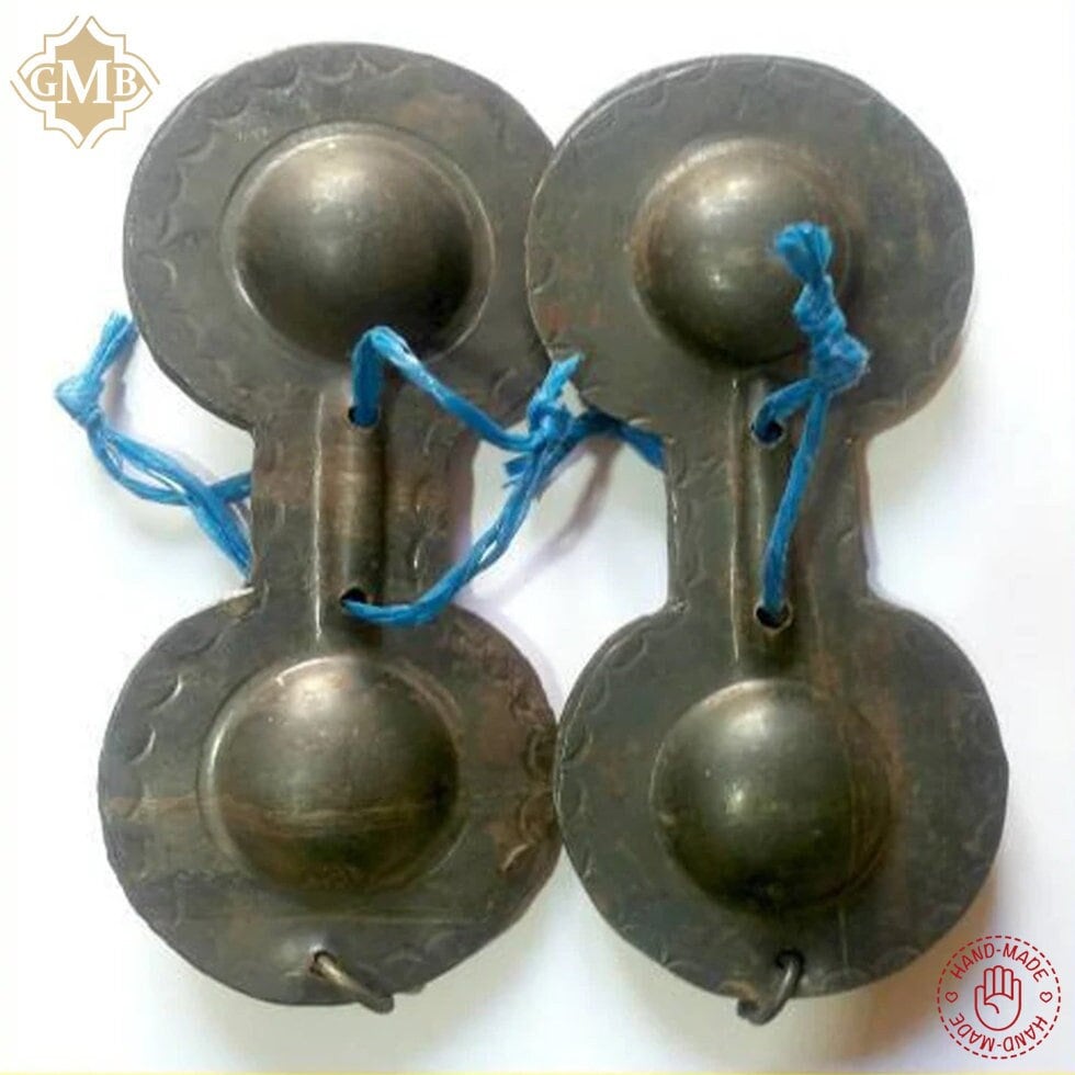 2 Pair Moroccan Gnawa Instrument Handmade Iron Castanets Qraqeb - 3 ...