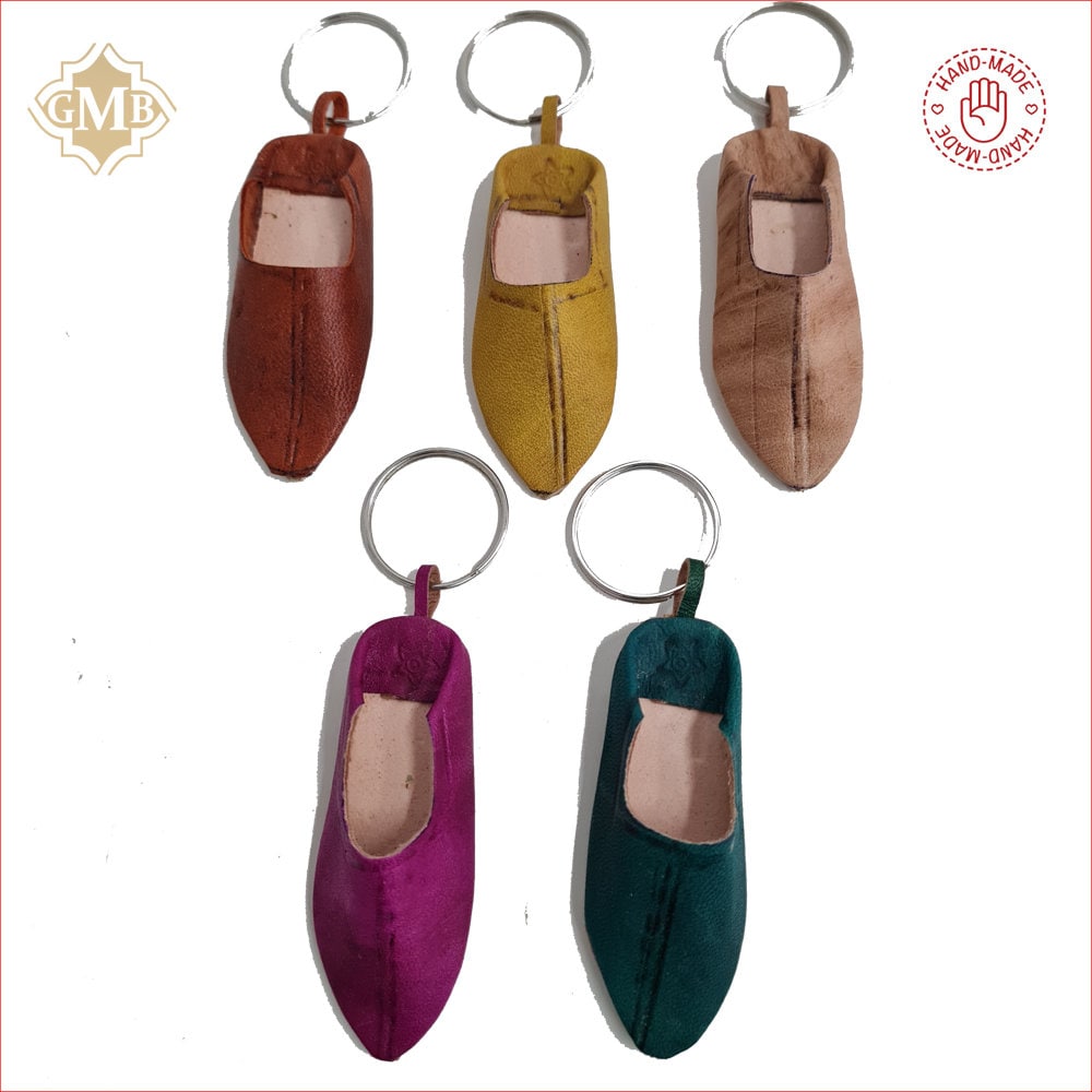 Moroccan Keychain Original Slippers Babouche Style - Handmade Leather ...