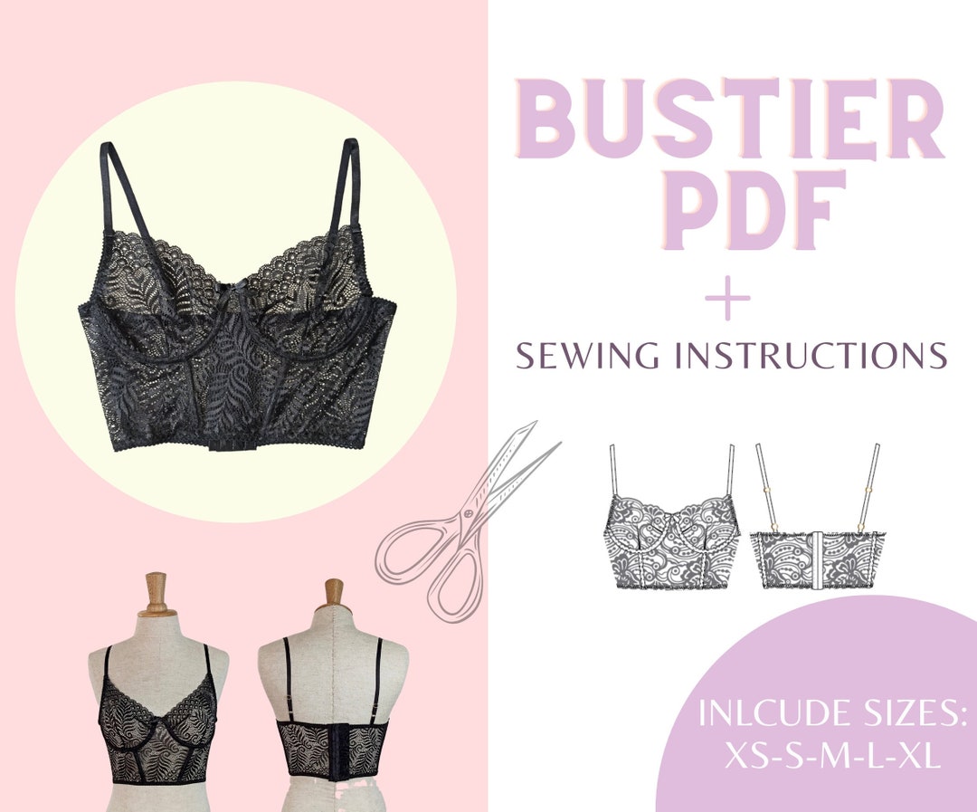 Bustier PDF Pattern Includes Sizes From XS to XL, Lingerie Pattern ...