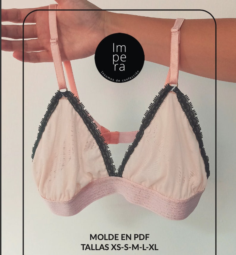 Triangle Bralette PDF Pattern Includes Sizes From XS to XL. Sewing ...