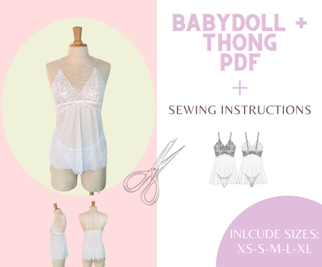 PDF Babydoll Thong Pattern Includes Sizes From XS to XL. Sewing Pattern ...