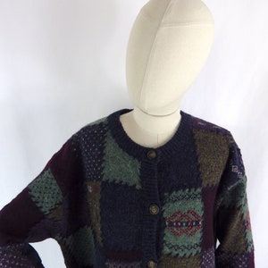 Vintage Soft Pure Wool Patchwork Effect Autumnal Multicolour ...