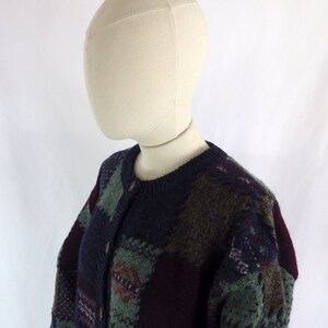 Vintage Soft Pure Wool Patchwork Effect Autumnal Multicolour ...