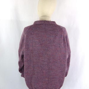 Vintage Hand Knit Wool Cardigan: Purple Cable Knit, Bust 44" - Etsy
