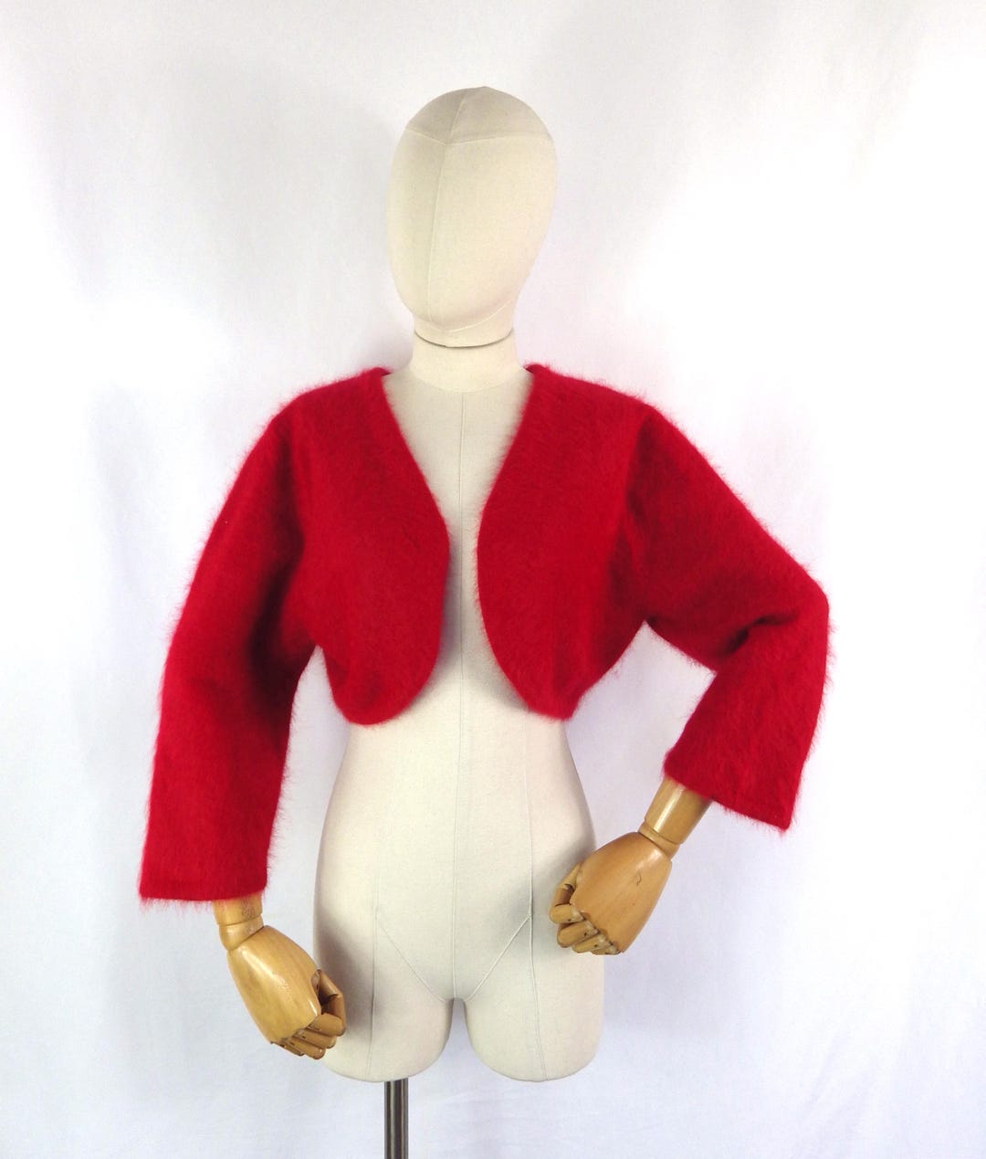 Vintage Red Angora Blend Shrug: UK Size 18, Bust 46" - Etsy