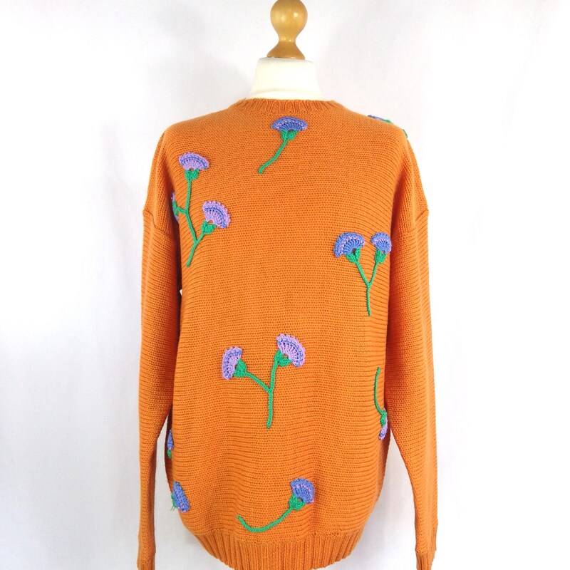 Orange Wool Sweater - Etsy