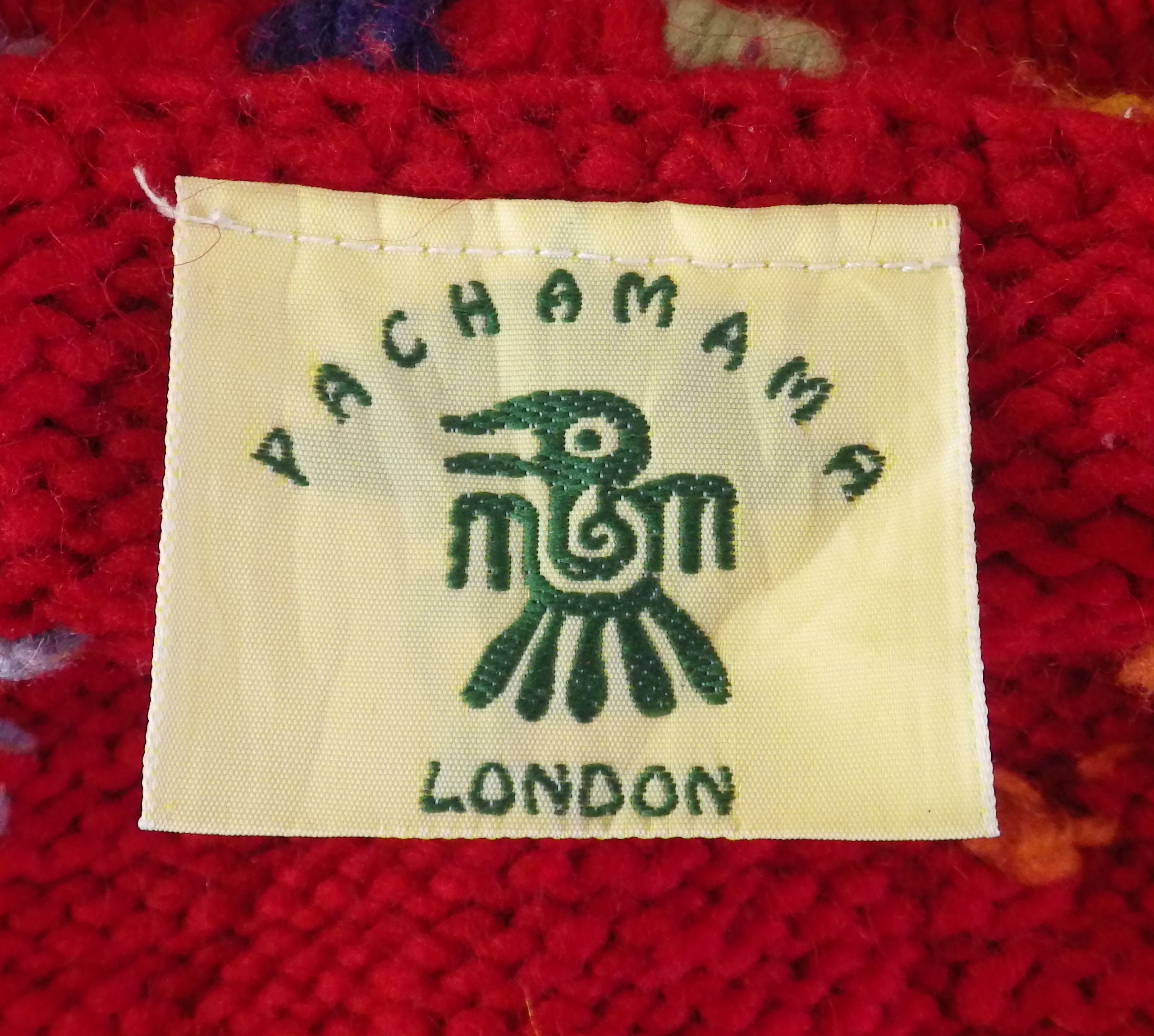 Vintage Pachamama Hand Knitted Red Chunky Embroidered Wool - Etsy