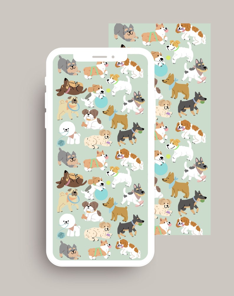 5 Cute Dog Iphone/android Wallpaper | Instant Download - Etsy