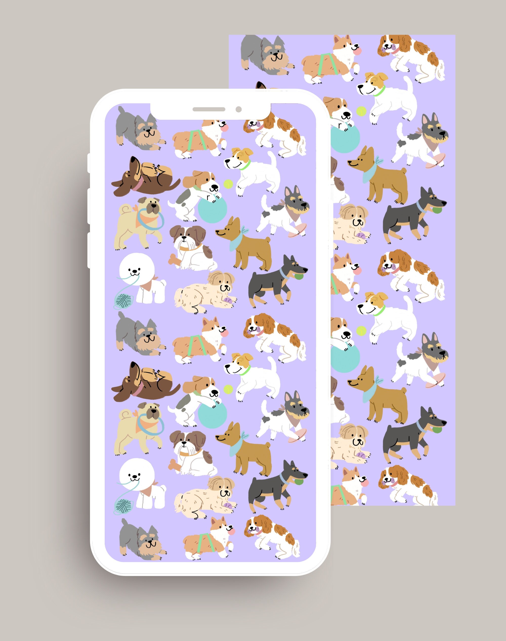 5 Cute Dog Iphone/android Wallpaper | Instant Download - Etsy