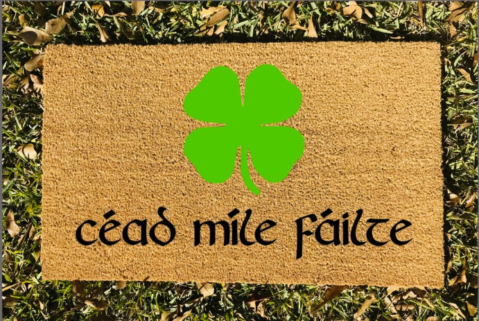 Cead Mile Failte Doormat Irish Welcome Mat Gaelic Door Mat - Etsy Australia