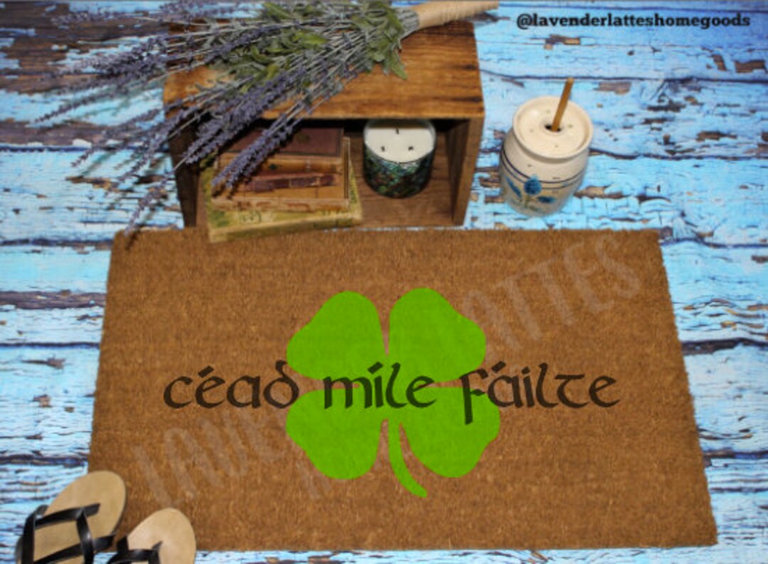 Cead Mile Failte Doormat Irish Welcome Mat Gaelic Door Mat Outlander ...