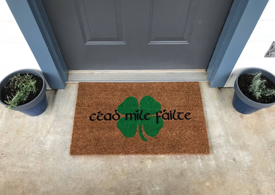 Cead Mile Failte Doormat Irish Welcome Mat Gaelic Door Mat - Etsy
