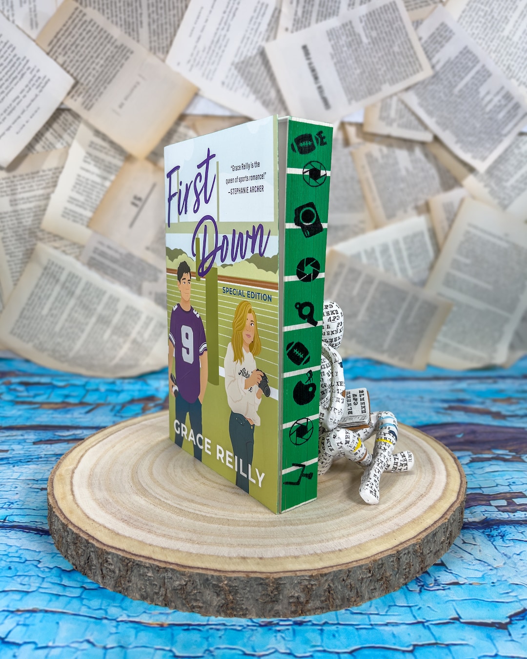 First Down by Grace Reilly With Custom Stenciled & Sprayed Edges - Etsy