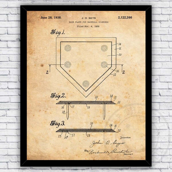Baseball Patent Frame - Etsy