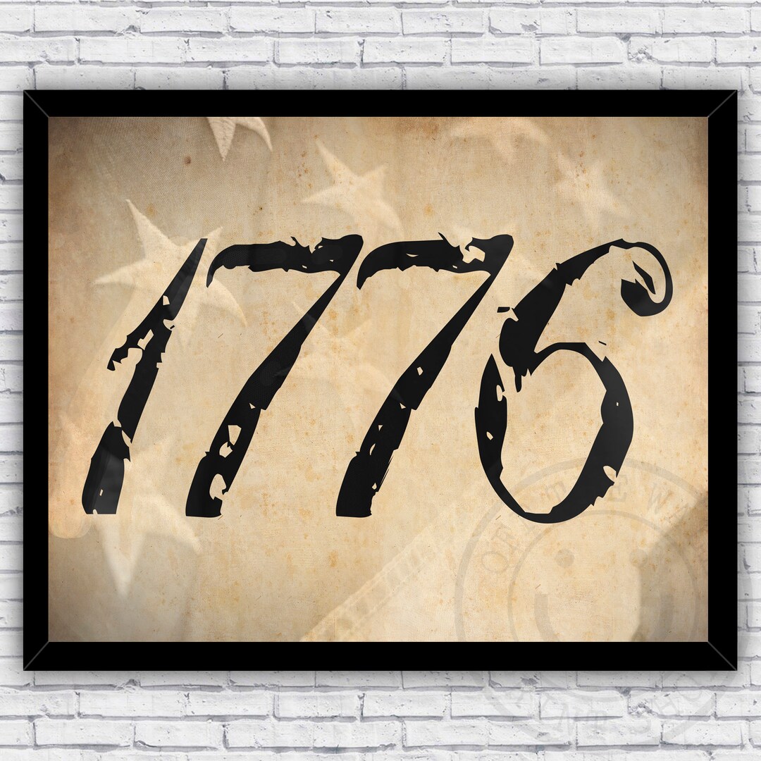 1776 American Rustic Patriotic Star & Stripes - Wall Art Print Decor ...