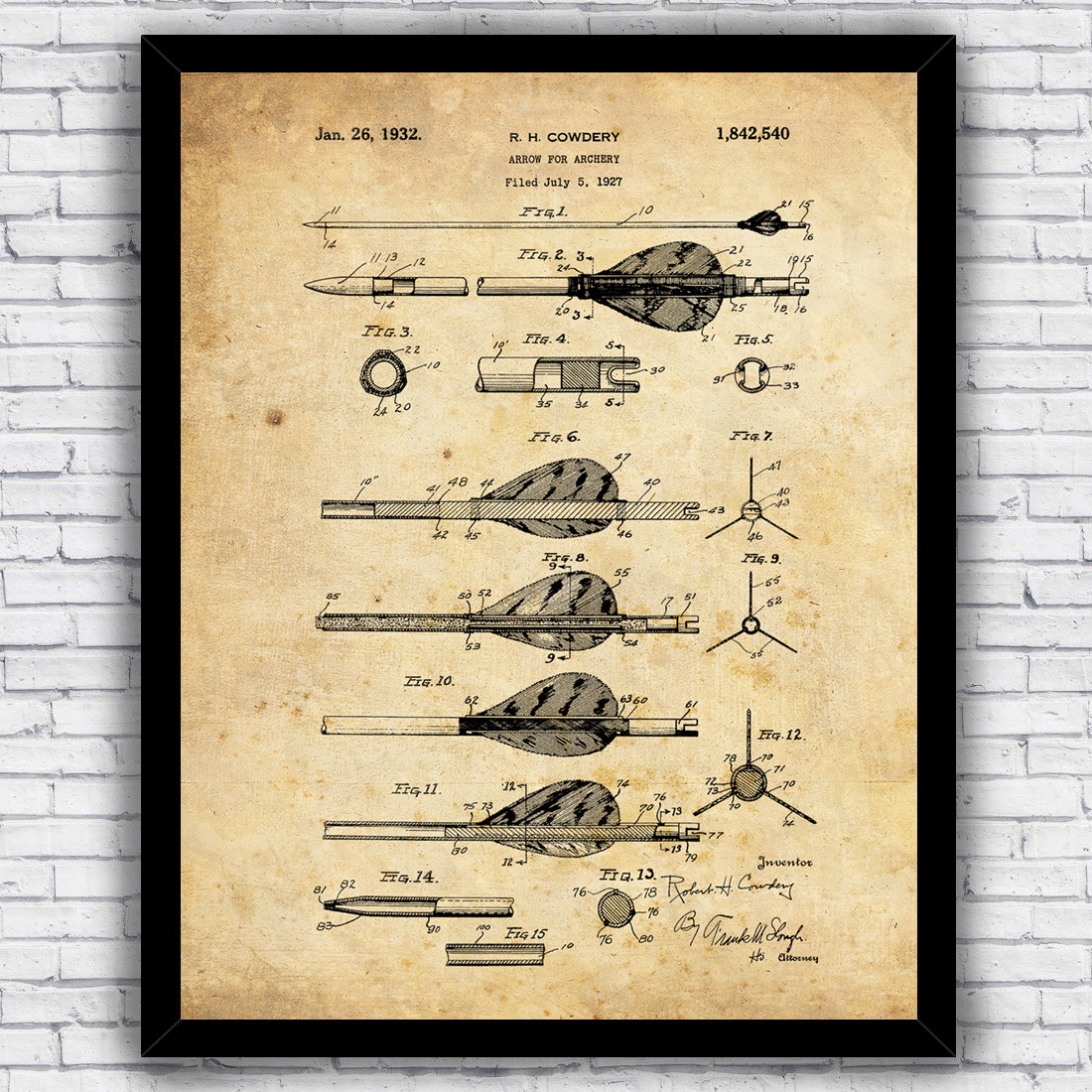 Archery Arrow Bow Hunting Outdoorsman Patent Blueprint Wall - Etsy