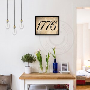 1776 American Rustic Patriotic Star & Stripes - Wall Art Print Decor ...
