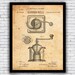 Coffee Grinder Mill Patent Blueprint Wall Art Print Decor Size and ...