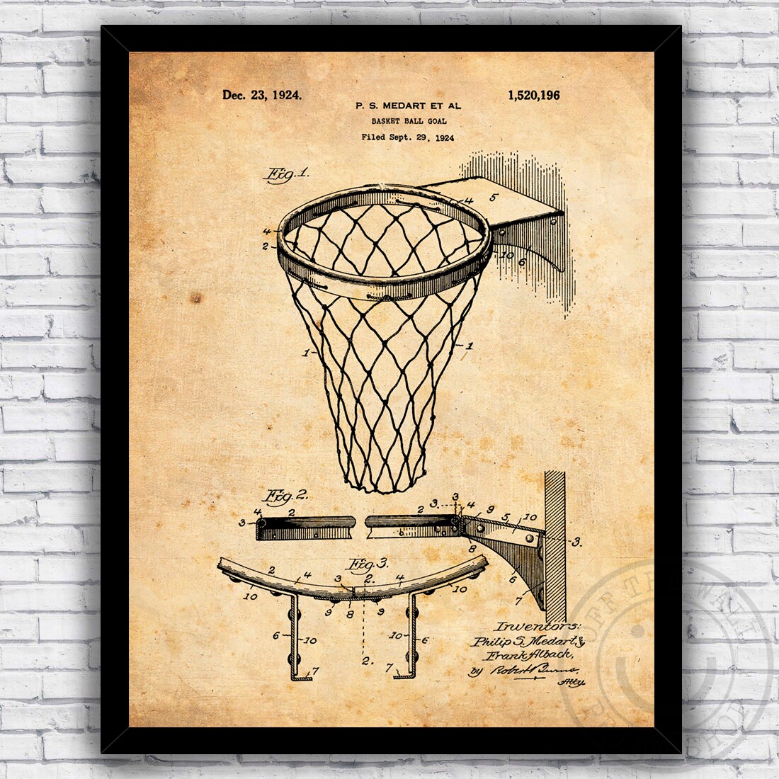 Basketball Basket Hoop Goal Vintage Sports Patent Blueprint - Etsy